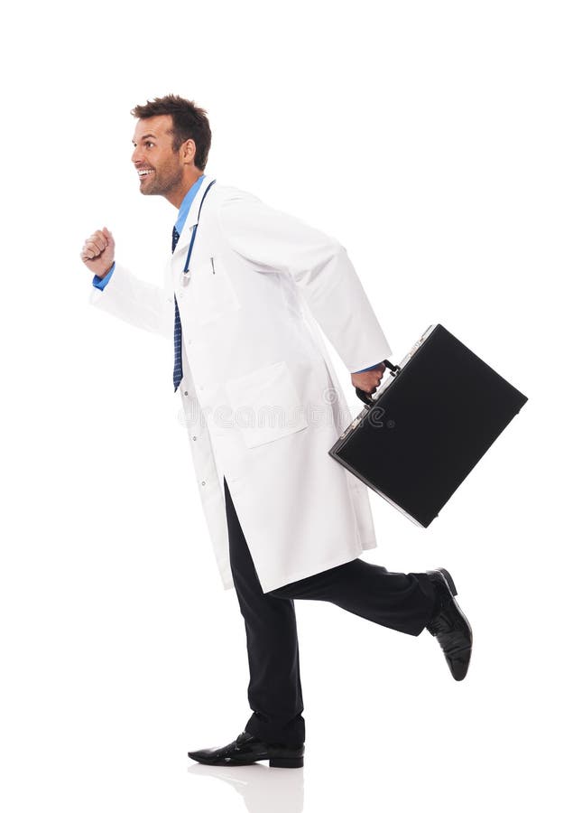 Doctor is running stock image. Image of person, practitioner - 33714201