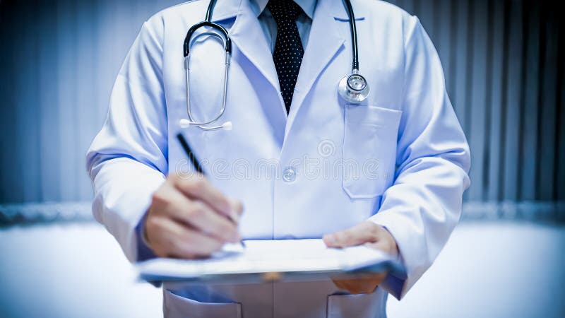 The Doctor S Hand Checking a Patient List on a Clipboard Stock Image ...