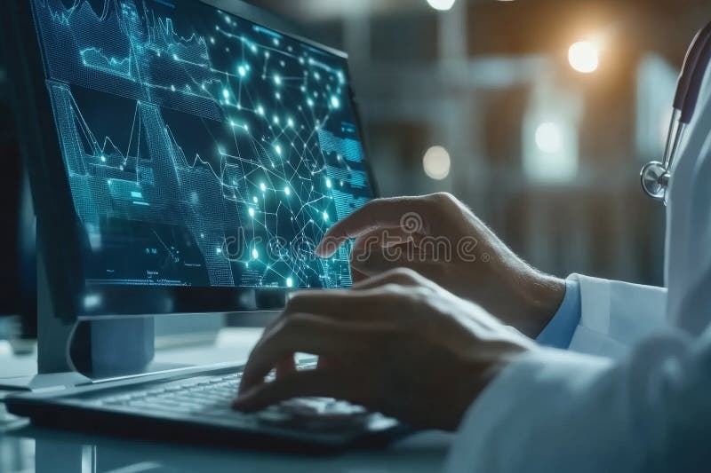 Doctor S Hand Engaged with Advanced Computer Interface in Medical ...