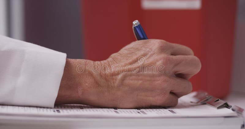 Doctor S Hand Writing Notes Stock Image - Image of closeup, clinic ...