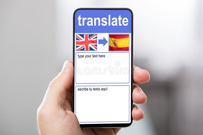 Smartphone Showing Language Translate Application Stock Photo - Image ...