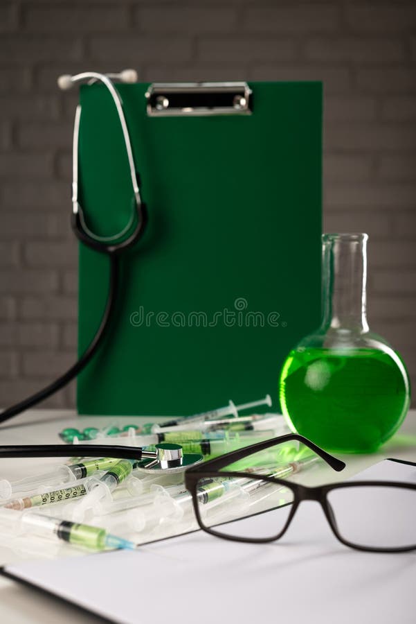 The Doctor S Medical Instruments are on the Table Stock Image - Image ...