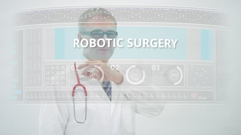 Scrolling To ROBOTIC SURGERY Tab on a Modern Computer Screen Stock ...