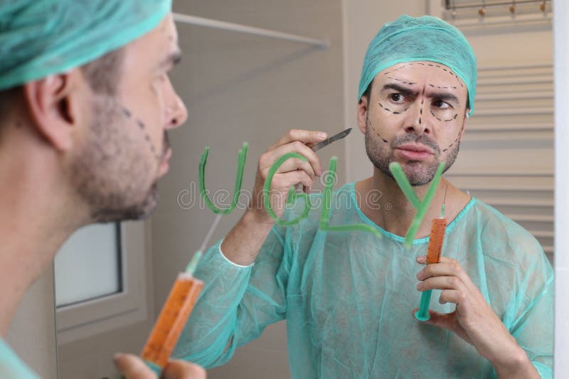 Doctor with Self Esteem Issues Experimenting on His Own Face Stock ...