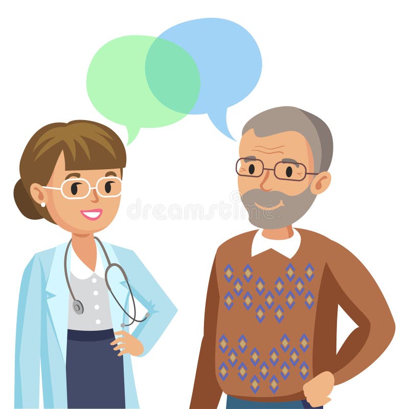 Doctor and Senior Patient. Man Talking To Physician Stock Vector ... Doctor and Senior Patient. Man Talking To Physician Stock Vector ...