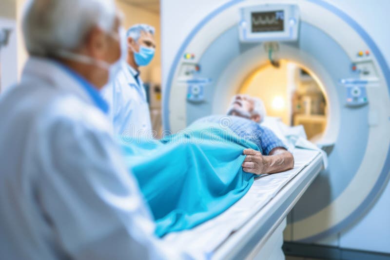 Doctor and Senior Patient during Tomography Test in Hospital Stock ...