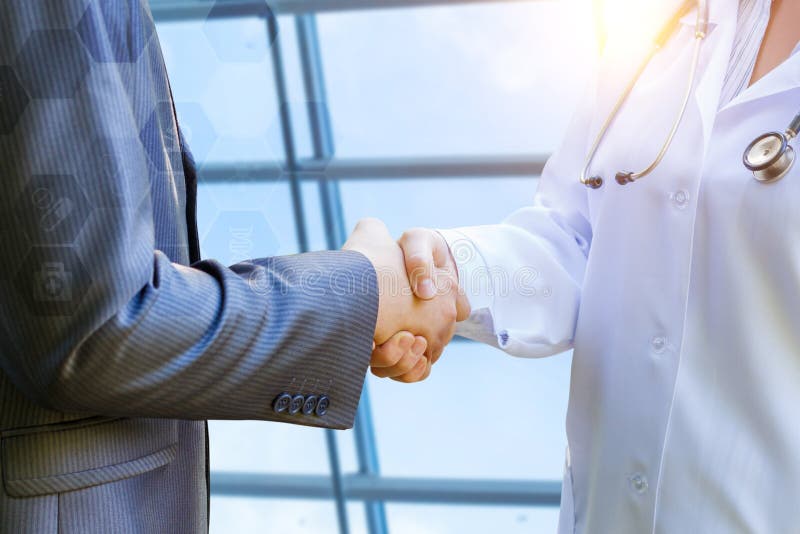 Doctor Shakes Hands with Patient . Stock Photo - Image of agree ...