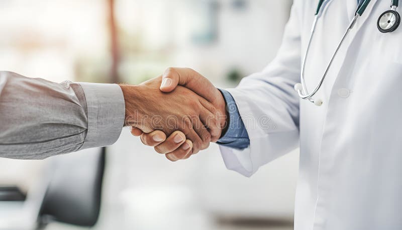 Doctor Shaking Hands with Patient in Clinic, Closeup Stock Image ...