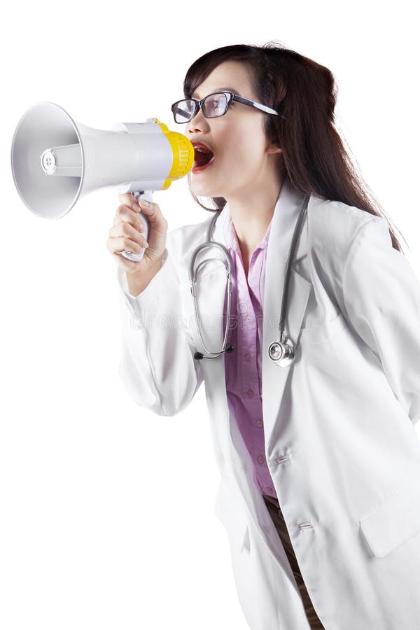 Doctor Shouting on Megaphone Stock Image - Image of medical, bullhorn ...
