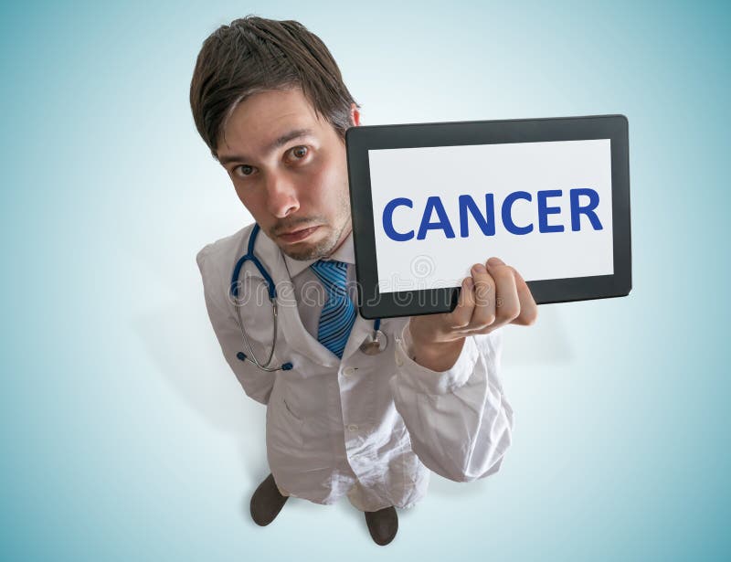 Doctor is Showing Cancer Diagnosis on Tablet. View from Top Stock Image ...