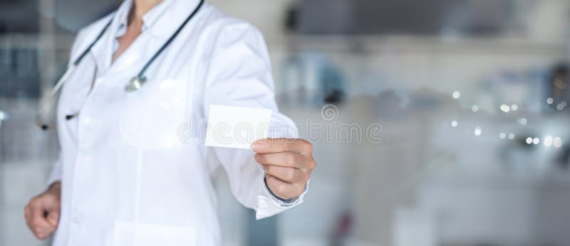 Doctor showing card stock photo. Image of clinic, marketing - 322654606
