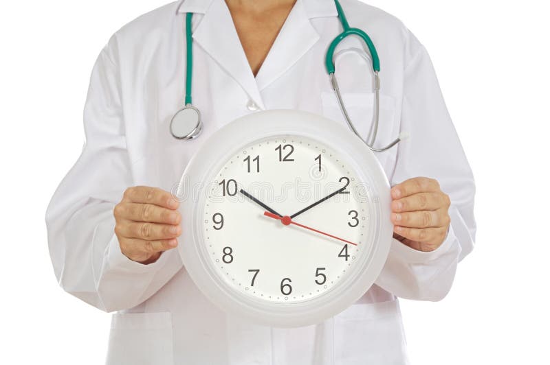 Doctor showing clock stock image. Image of appointment - 3863261