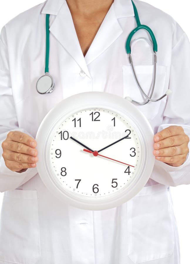 Doctor showing clock stock image. Image of appointment - 3863261