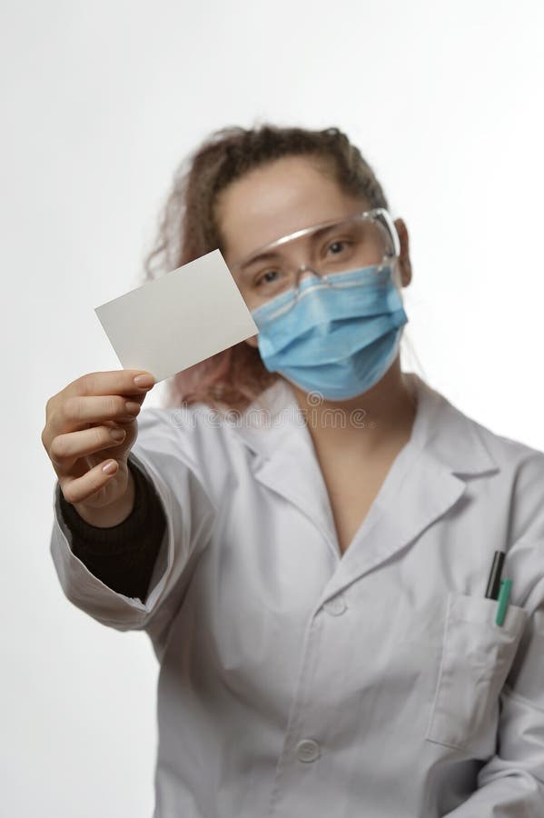 Doctor Showing Her Business Card. Stock Photo - Image of influenza ...