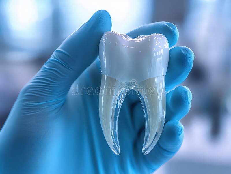 Doctor Showing a Model of a Tooth Explaining about a Root Canal Stock ...