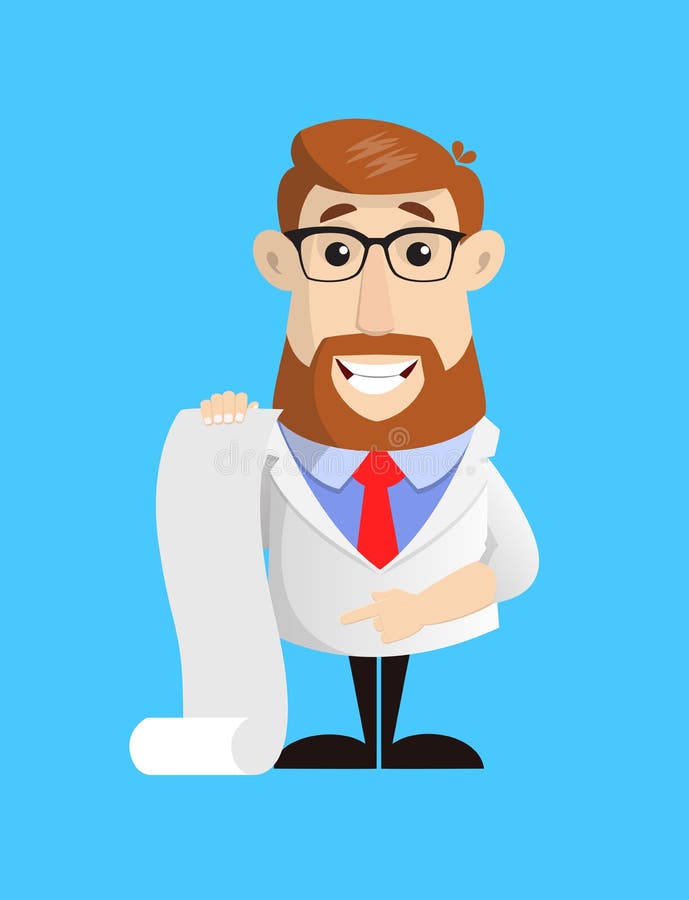 Doctor - Showing a Paper Scroll Stock Vector - Illustration of creative ...
