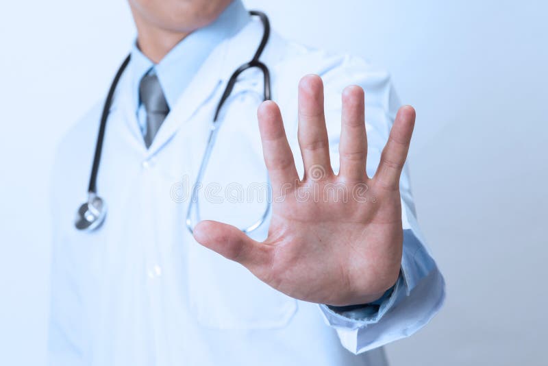 Doctor Showing Stop Sign. Healthy Care Concept Stock Photo - Image of ...