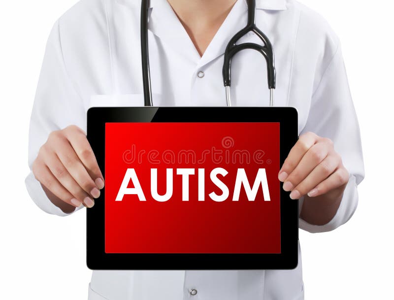 Doctor Showing Tablet with AUTISM Text. Stock Image - Image of human ...