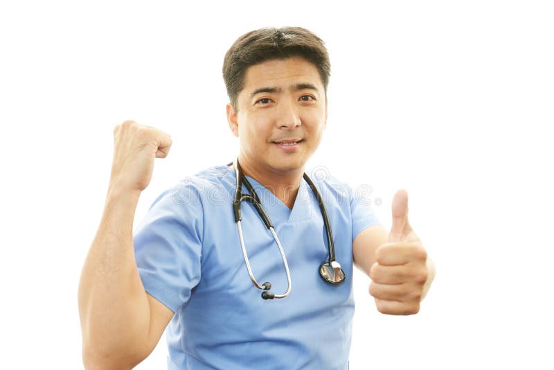 Doctor Showing Thumbs Up Sign Stock Image - Image of clean, friendly ...