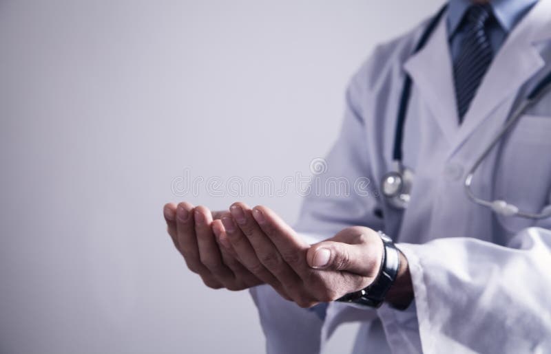 Doctor Shows Empty Hands. Healthcare Concept Stock Image - Image of ...