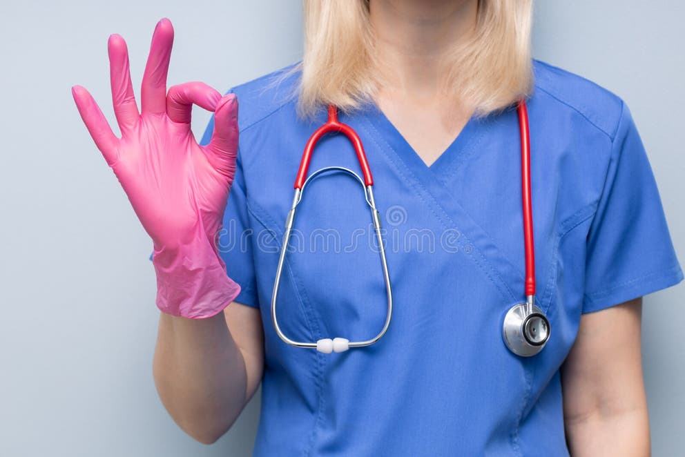 The Doctor Shows with a Gesture that Everything is Fine Stock Photo ...