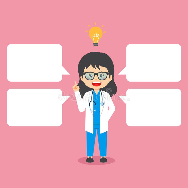 Doctor Shows Get Idea with Bubble Text Stock Vector - Illustration of ...