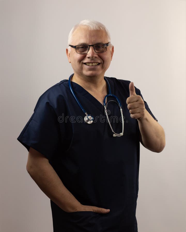 The Doctor Shows with His Hand that Everything Will Be Fine. Stock ...