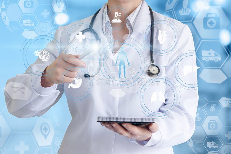 The Doctor Shows the Structure of the Internal Organs Stock Image ...