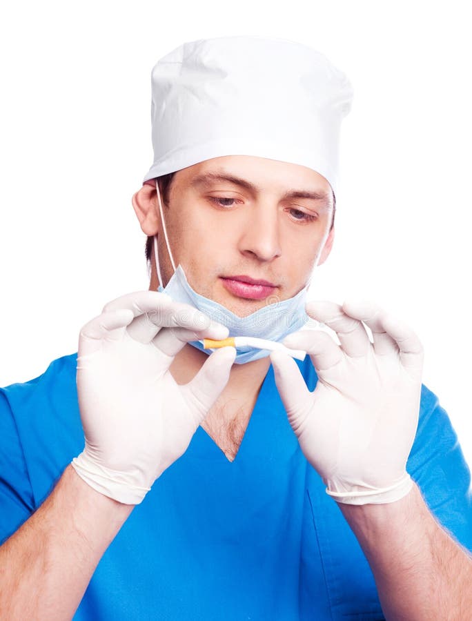 Doctor with a sigarette stock photo. Image of hand, medicine - 22799210