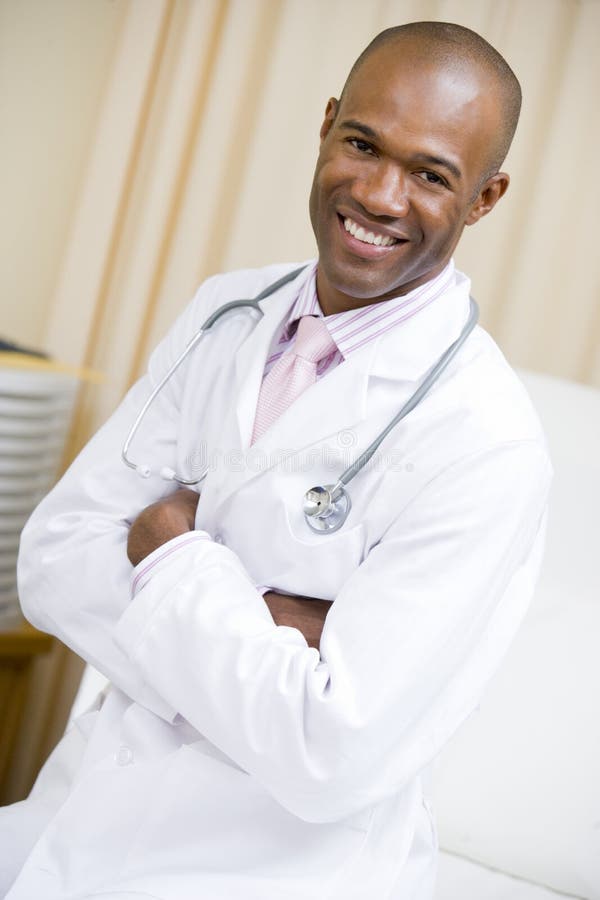 A Doctor Sitting on a Hospital Bed Stock Image - Image of medical ...