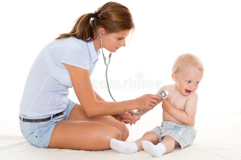 Doctor and small patient stock photo. Image of help, listening - 36574112