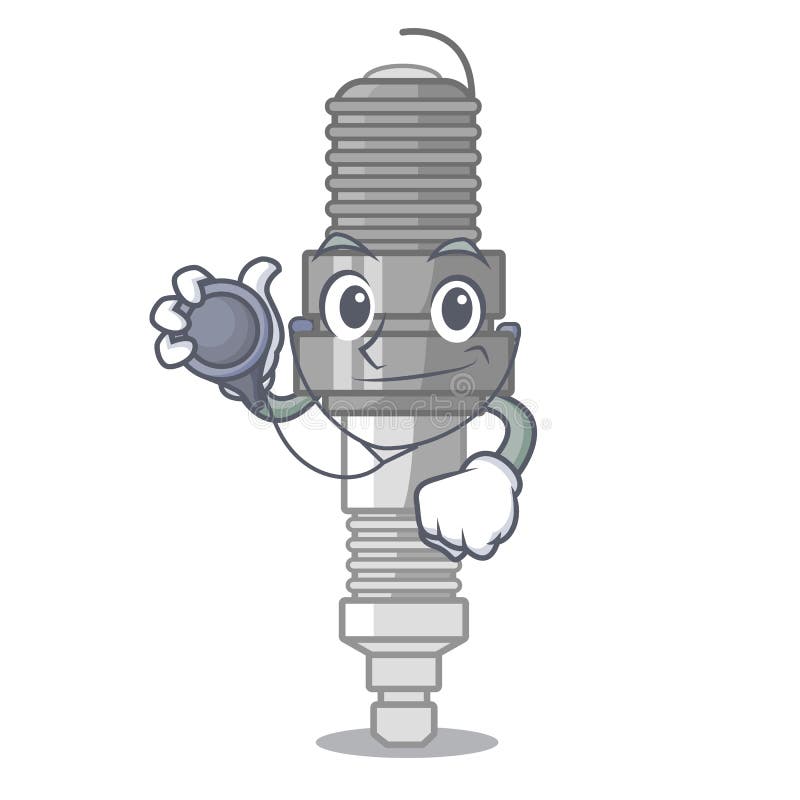 Doctor Spark Plug in the Character Shape Stock Vector - Illustration of ...