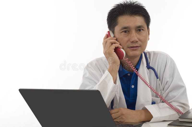 Doctor Talking To Patient on the Telephone Stock Image - Image of ...