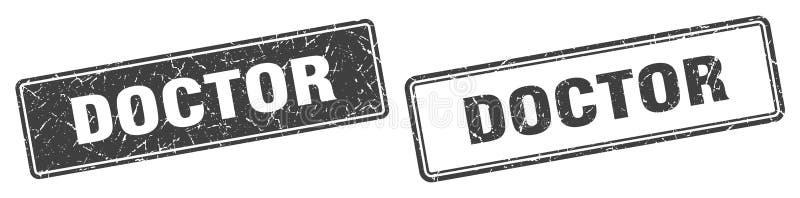 Doctor Stamp Set. Doctor Square Grunge Sign Stock Vector - Illustration ...