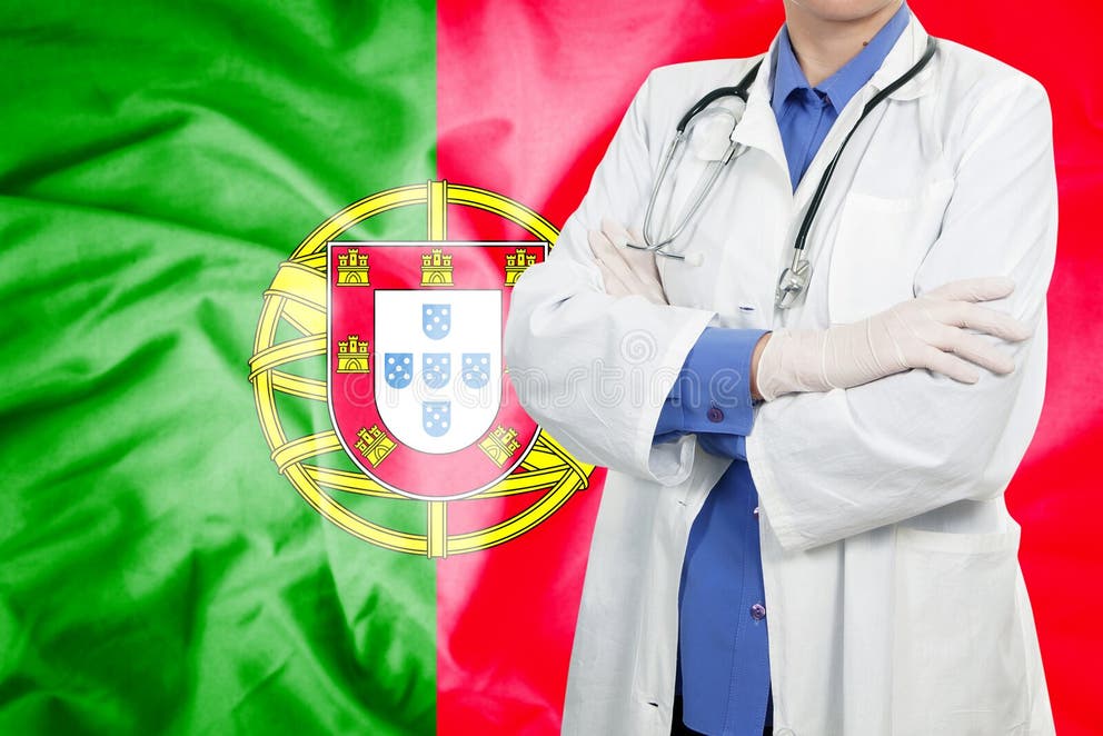 Doctor standing with flag stock image. Image of insurance - 233342113