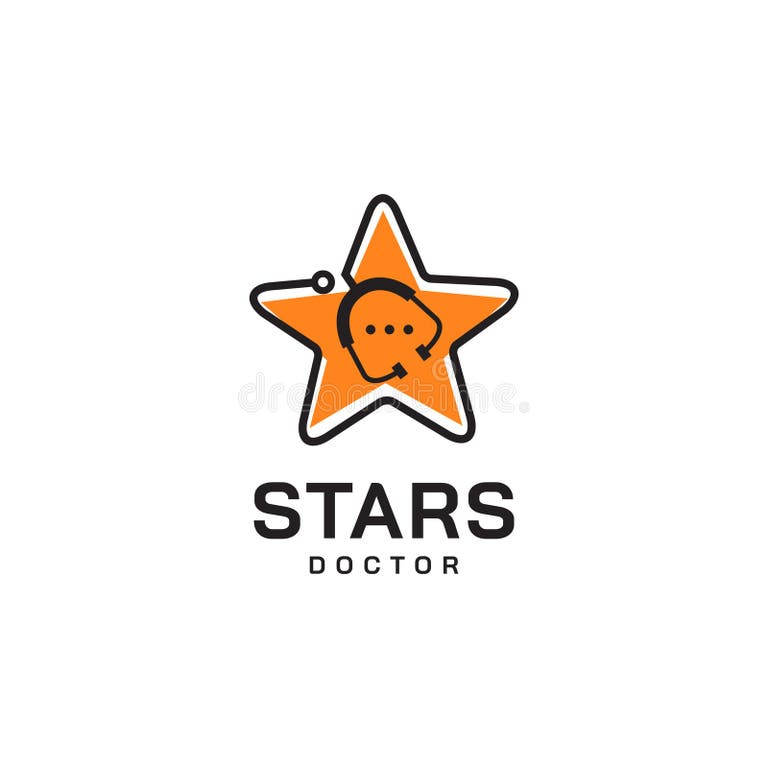 Doctor Star Line Vector Logo Design 2 Stock Vector - Illustration of ...