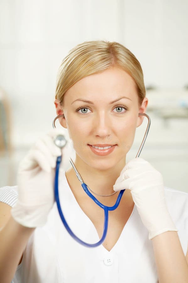 The Doctor with a Statoscope Stock Photo - Image of people, uniform ...