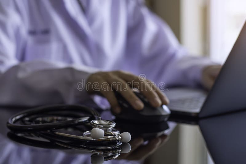 Doctor Work on Computer. Telehealth, Meditech, Telemedicine, Emr, Ehr ...