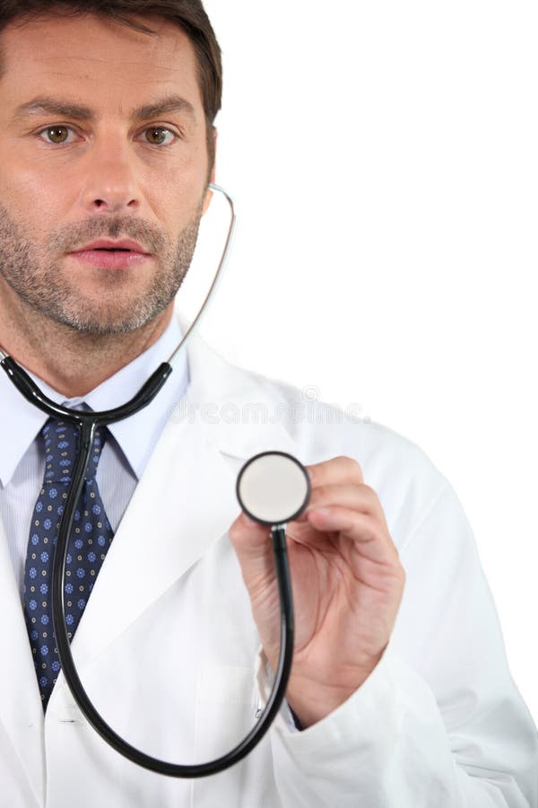 Doctor with stethoscope stock image. Image of beat, family - 24618911
