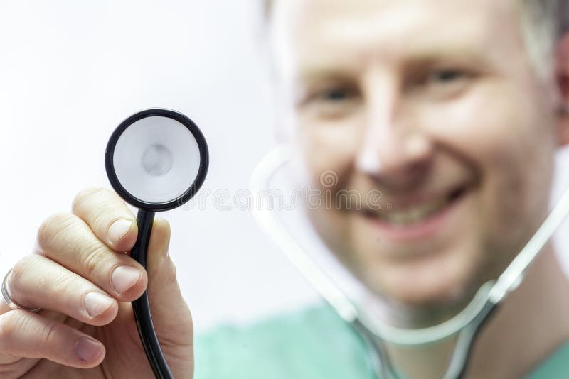 Doctor with stethoscope stock photo. Image of copy, friendly - 50742472