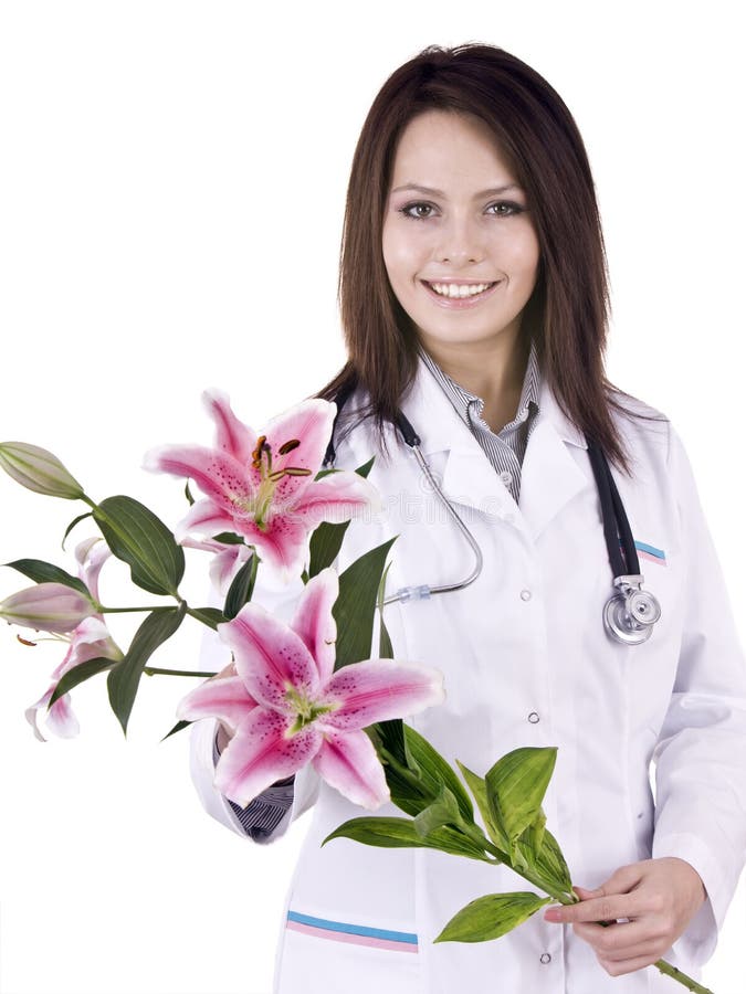 Doctor with Stethoscope and Flower. Stock Image - Image of doctor ...