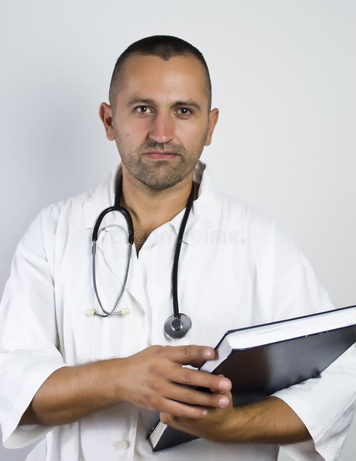 Doctor with Stethoscope Looking Up Stock Image - Image of landscape ...