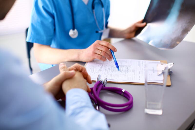 Doctor with Stethoscope on the Patient S Admission Stock Image - Image ...