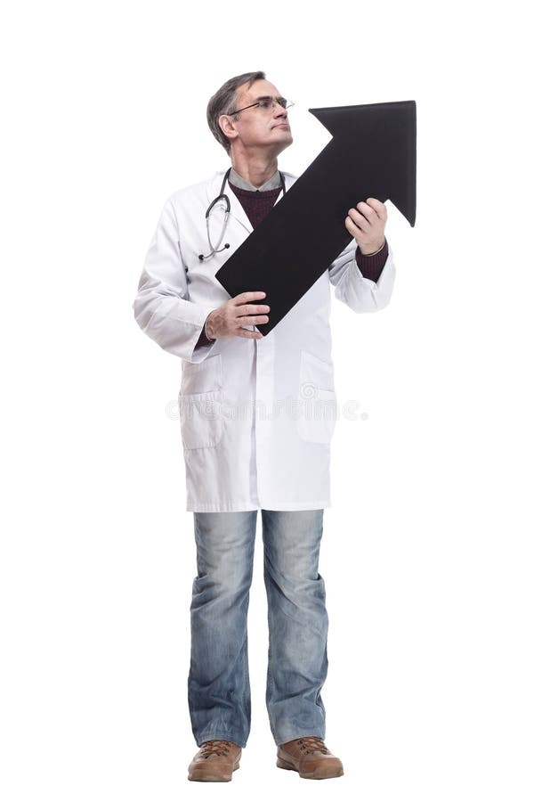 Doctor with a Stethoscope Pointing in the Right Direction. Stock Image ...