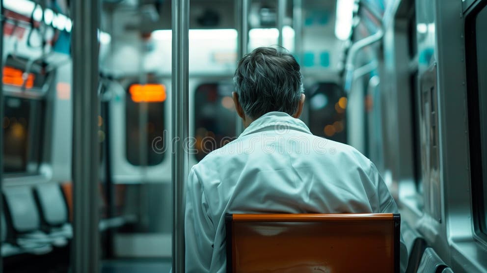 Doctor on the Subway Returning Home, Back View, Stock Photo - Image of ...