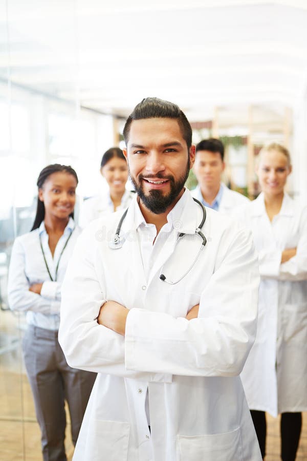 Doctor with Successful Team Stock Photo - Image of group, colleagues ...