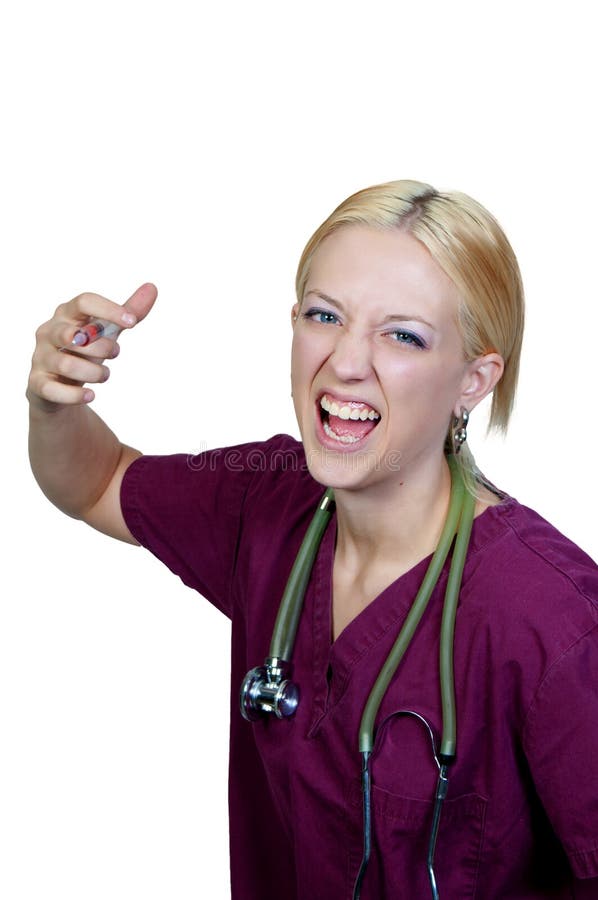 Doctor with a Syringe stock photo. Image of crazy, medical - 16624422