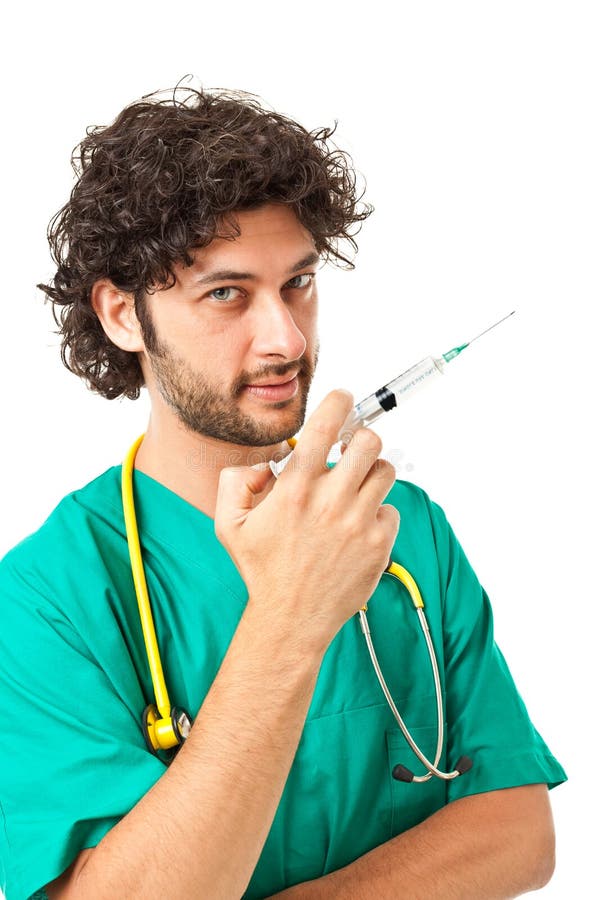 Doctor and syringe stock photo. Image of confident, immunization - 33138646
