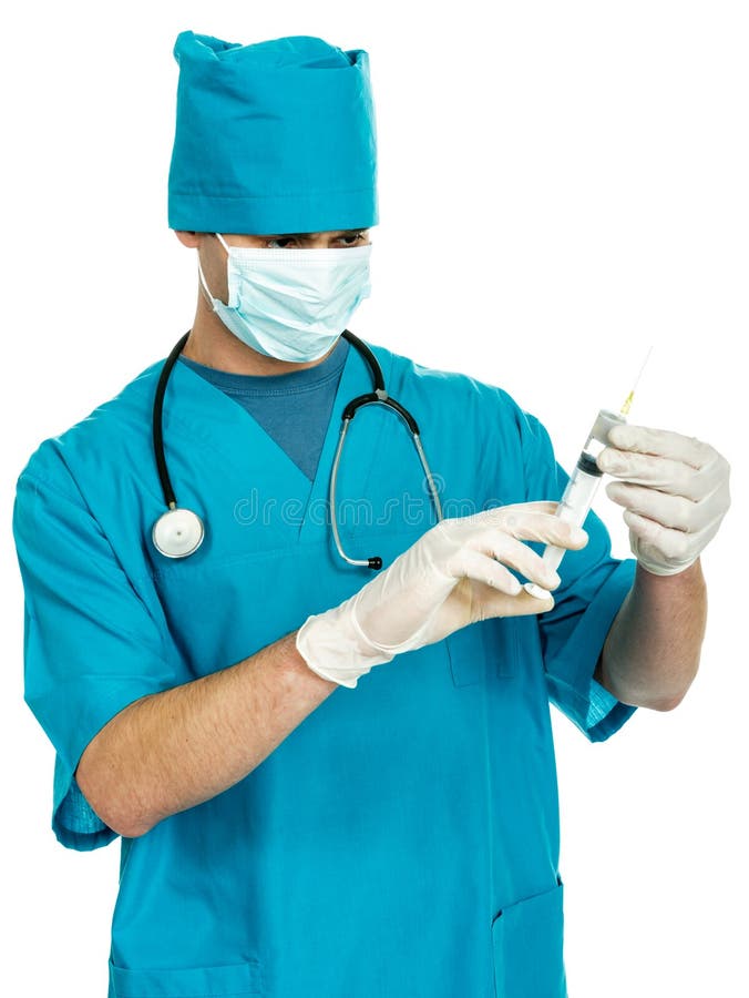 Doctor with a syringe stock photo. Image of medical, professional ...