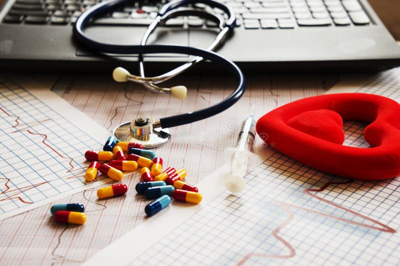 Doctor Table with Medical Items. Stock Photo - Image of care, concept ...